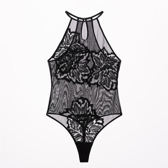 Zara | Tops | Zara Black Lace Bodysuit | Poshmark